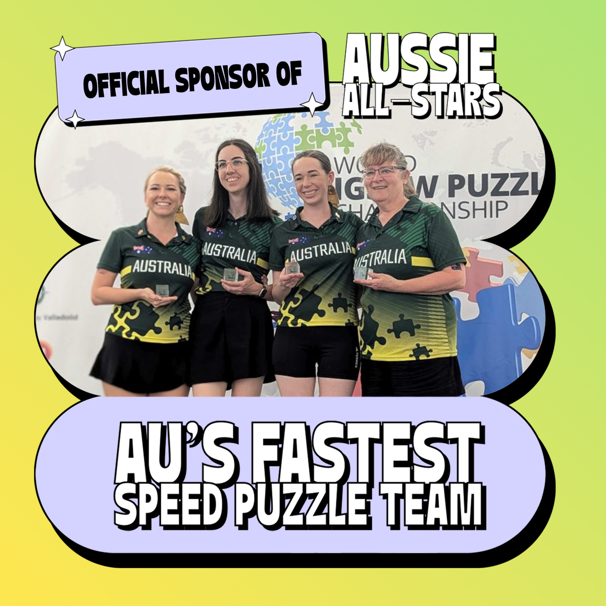 Vizzles Sponsors The Aussie All-Stars Speed Puzzling Team – Great Games
